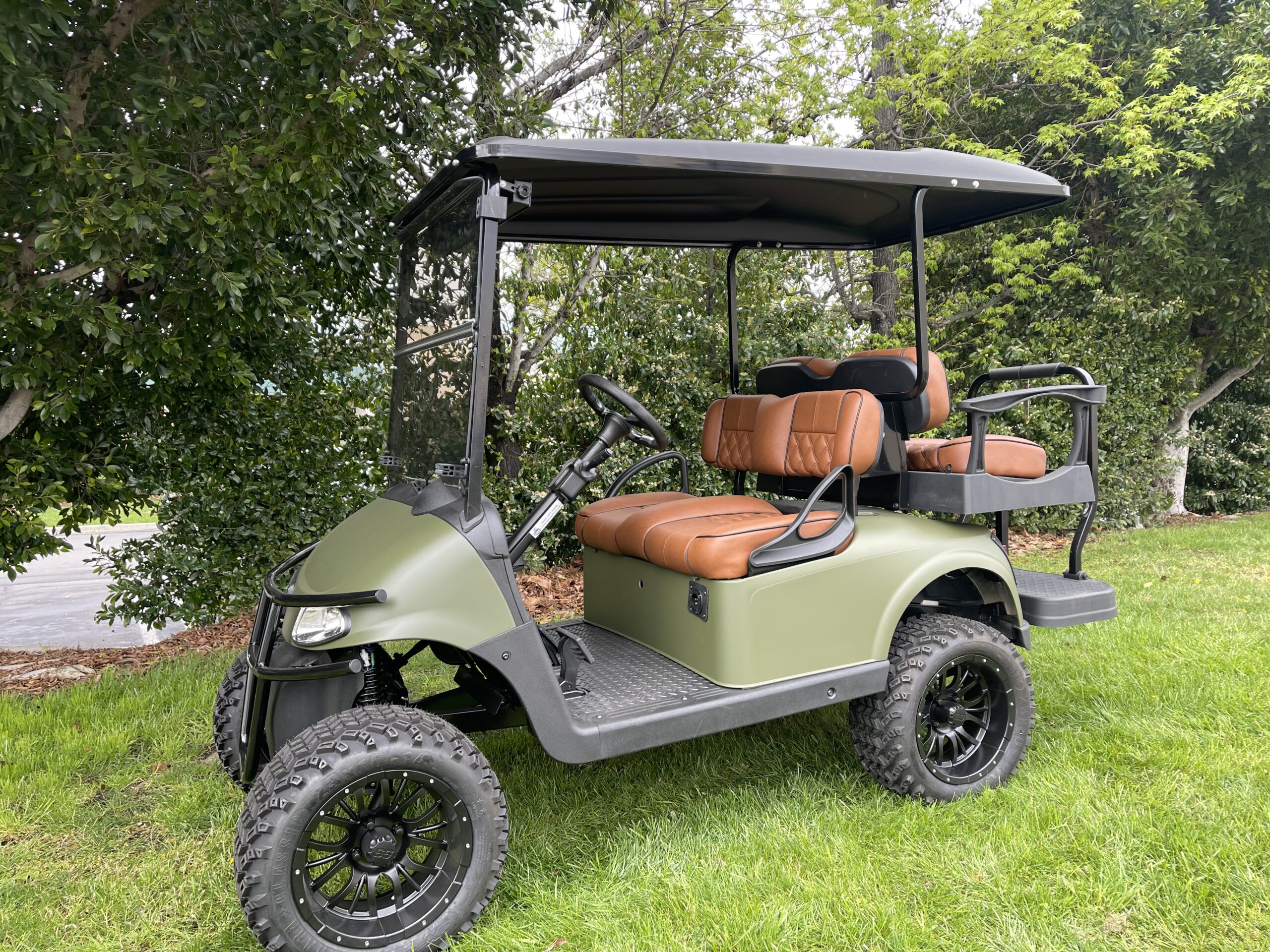 EZGO RXV Army Green and Tan | Laguna Golf Carts