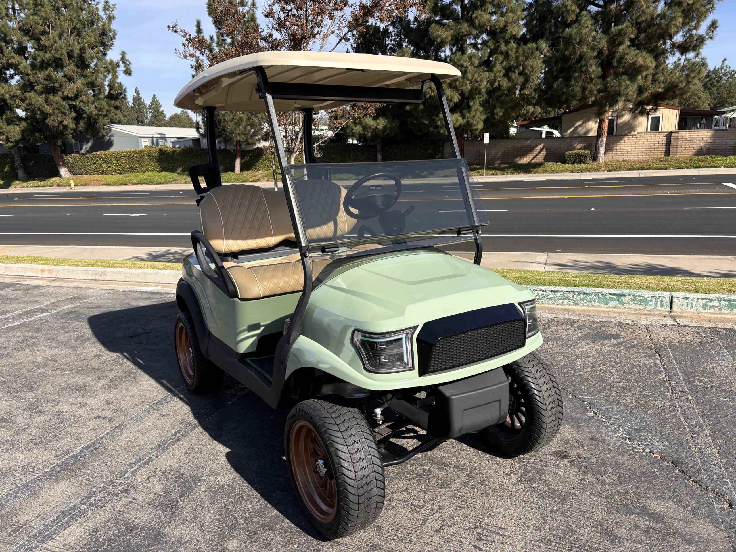 Club Car Tempo 2 Passenger Land Rover Custom Green and Tan | Laguna ...